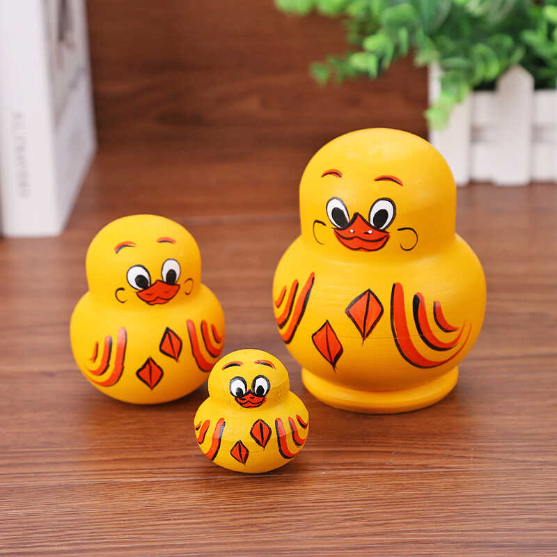 Layers 10 Russian Nesting Toys Yellow Duck Matryoshka Dolls for Kids ...
