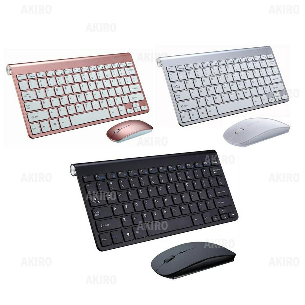AKIRO Ultra-Thin 2.4GHz USB Wireless Mouse Keyboard Combo Set For ...