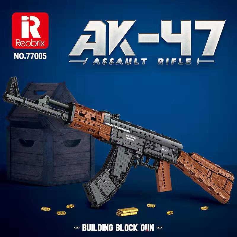 62 Reobrix 77005 Ak-47 Assault Rifle Model Military Weapon Series DIY ...