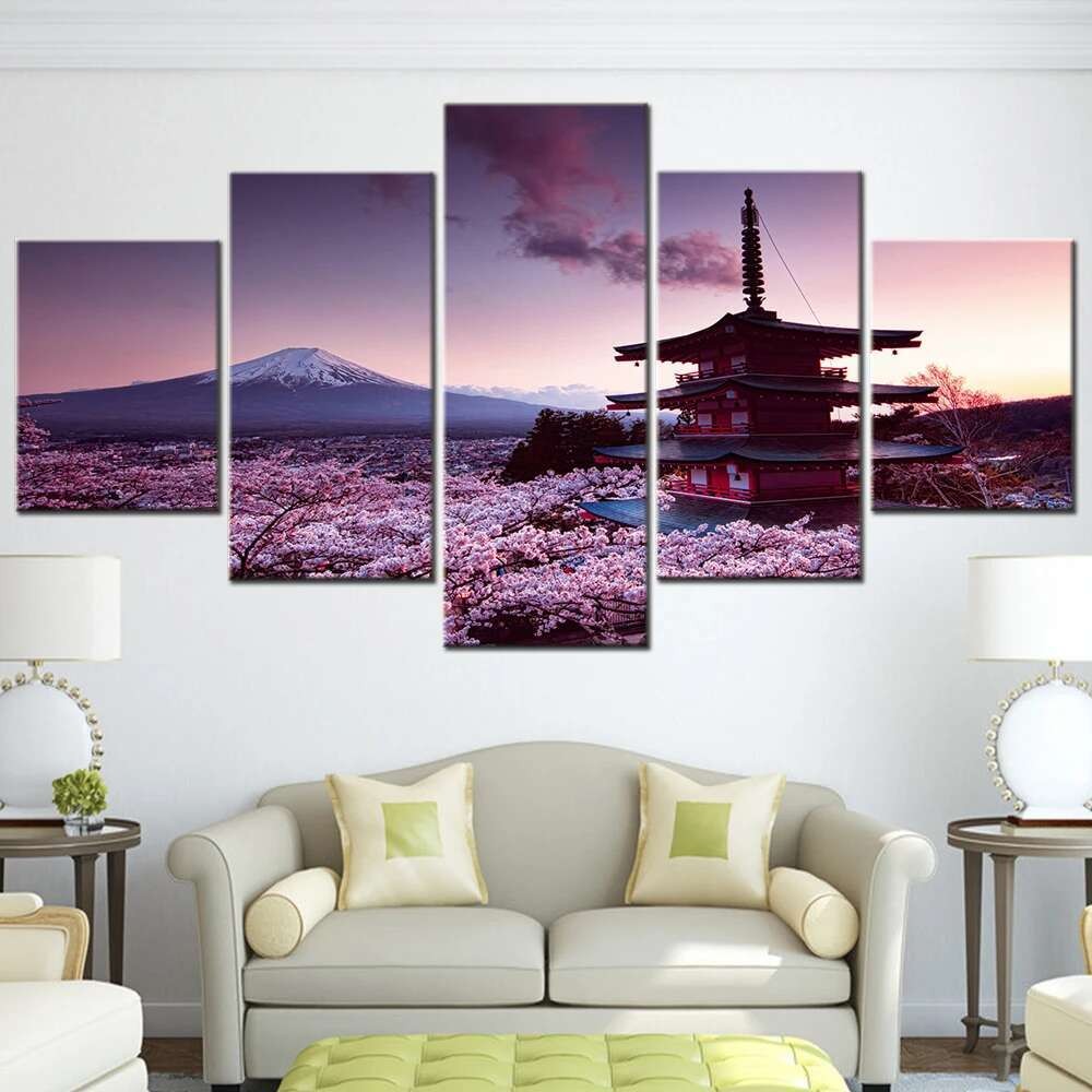 Landscape Japan Paintings for Interior Churei Tower Mount Fuji Picture ...