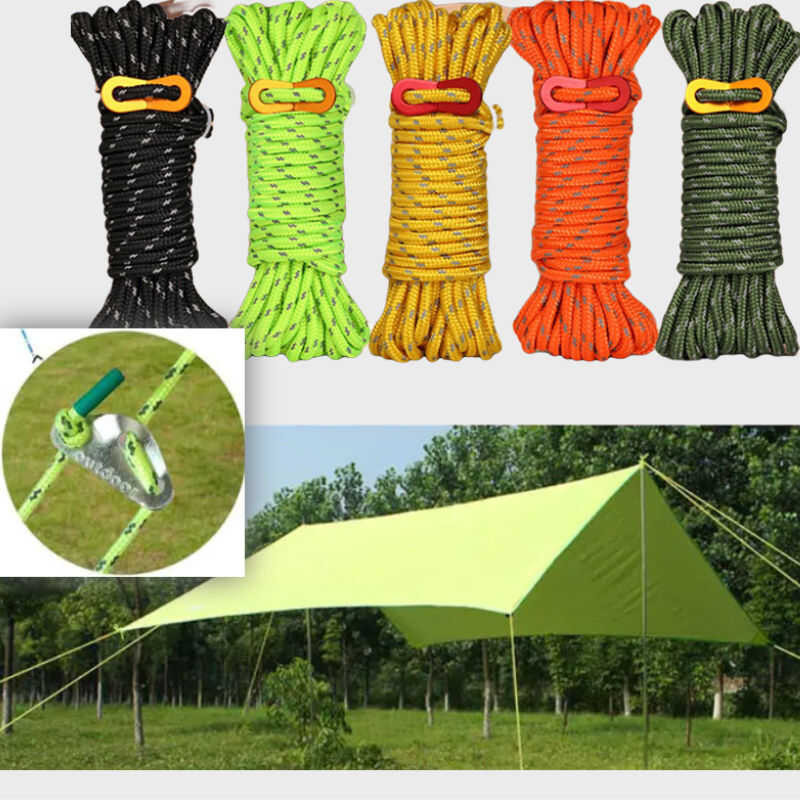 4M Outdoor Guy Lines Tent Cords Camping Rope With Aluminum Guylines For ...