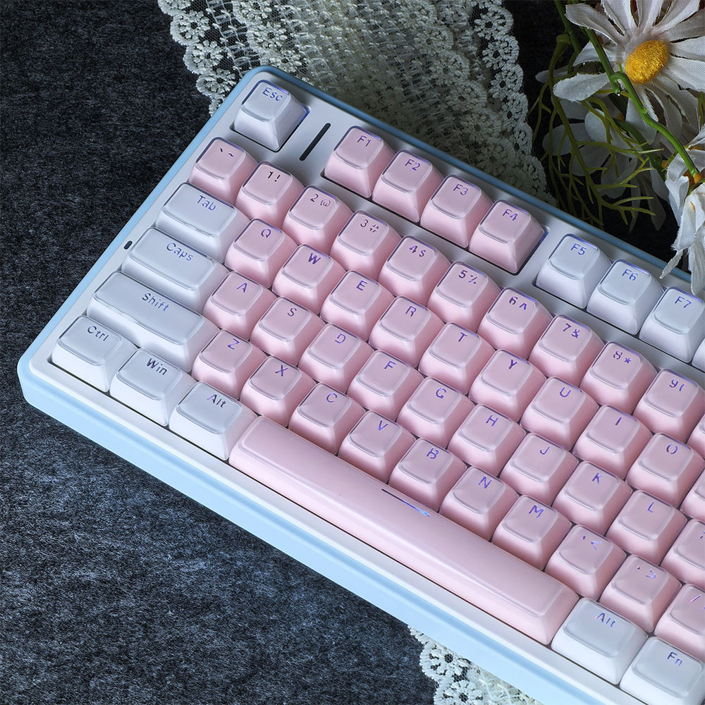 Jelly Keycap OEM Profile PC PBT 135 Keys Light Transmission Wooting MAD ...