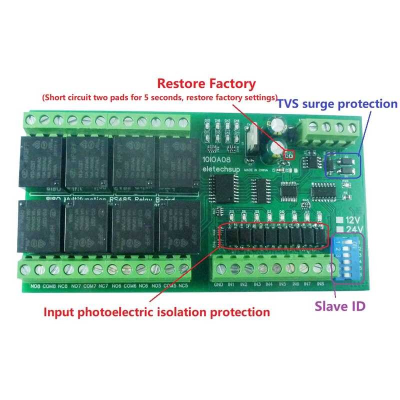 12V DC 24V Multifunction Rs485 IO Board Optically Isolated NPN Input ...