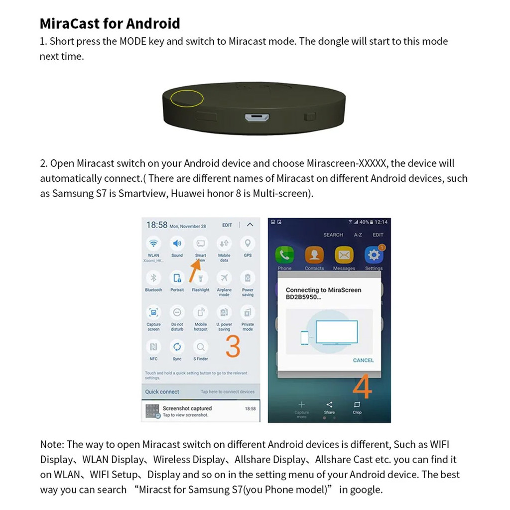 HdoorLink 1080P MiraScreen G2 Wireless Display Adapter Wireless ...