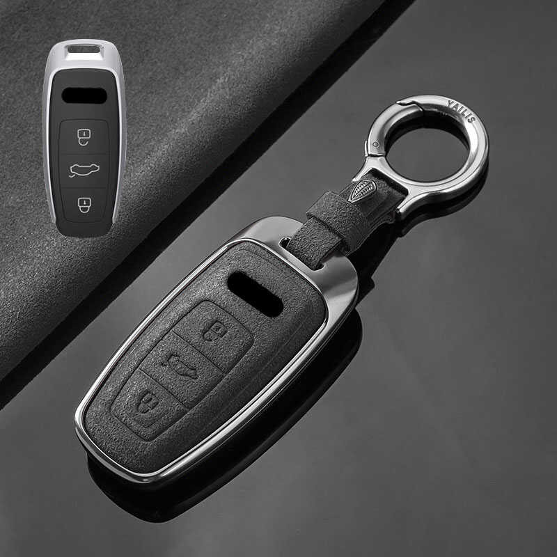 Alloy Aluminum Faux Fur For Audi A3 A4 B9 A6 A7 4K A8 E-Tron Q5 Q8 C8 D5 Sq8 Smart Remote Car ...