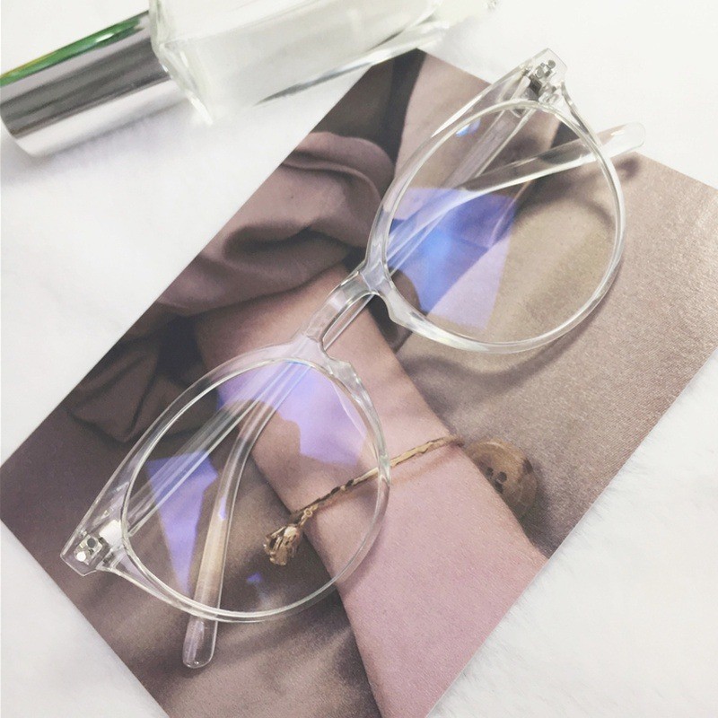 We Flower Korean Clear Lens Transparent Round Frame Eyeglasses for ...