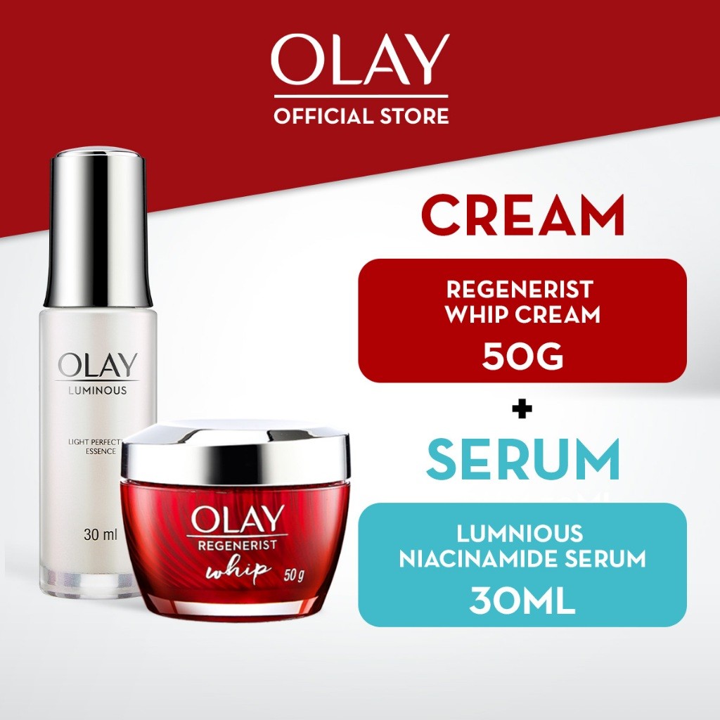 Olay Niacinamide Whip Anti-Aging Cream Regenerist 50g + Brightening ...