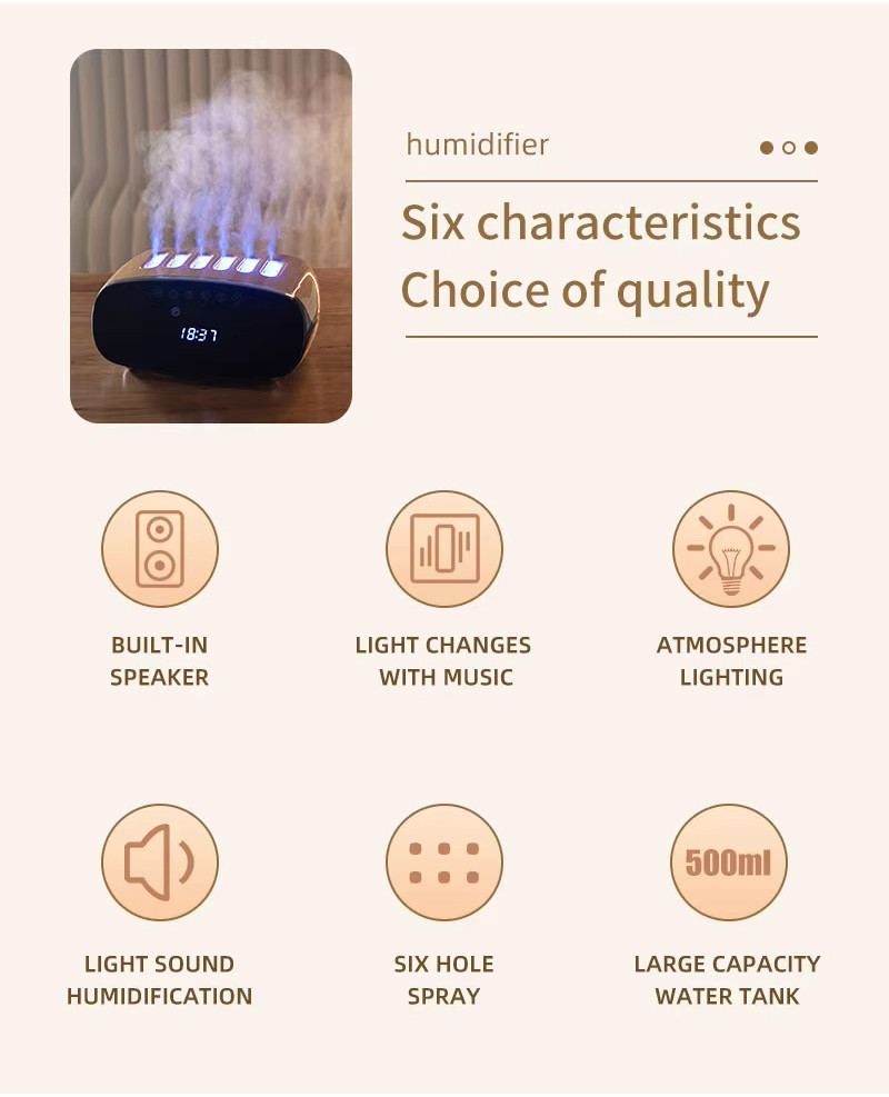 Spray Nozzles Pickup Dynamic Air Humidifier with Bluetooth Speaker RGB ...