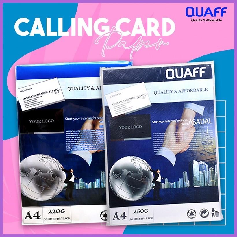 QUAFF Calling Card Paper 220GSM | 250GSM | 300GSM A4 Size Matte Texture ...