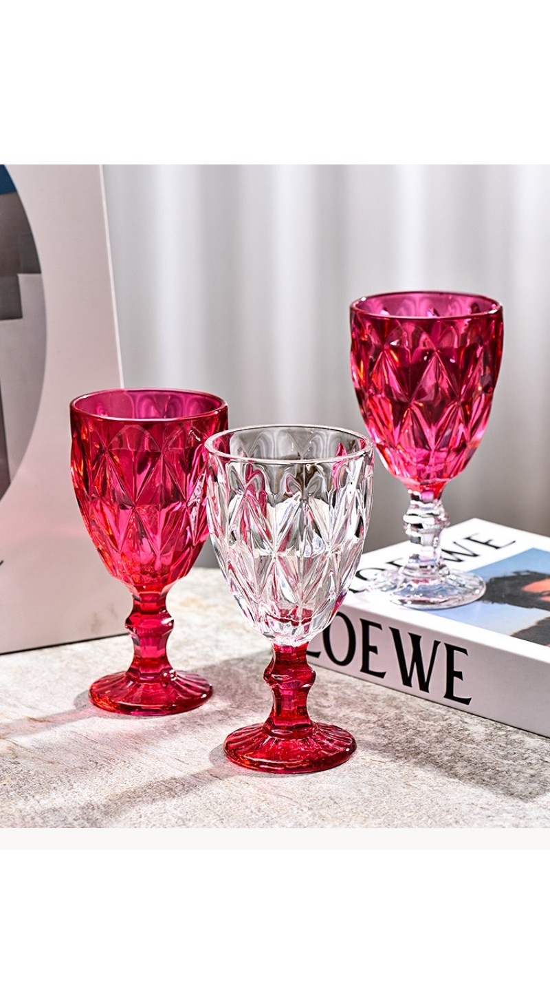 Wheat Field Life Store Spray Color Small Embossed Transparent Glass Red ...