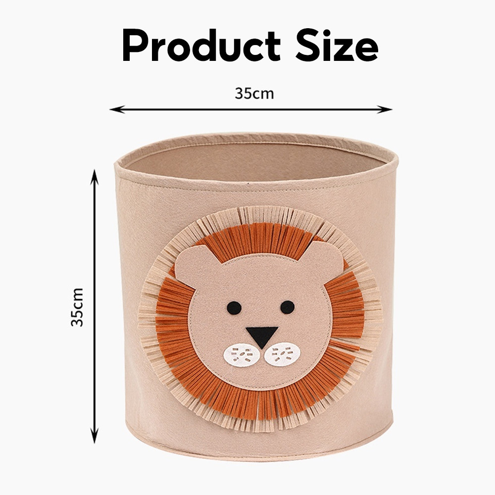 35*35CM Toy Storage Box Felt Storage Bucket Animal Shape Storage Box ...
