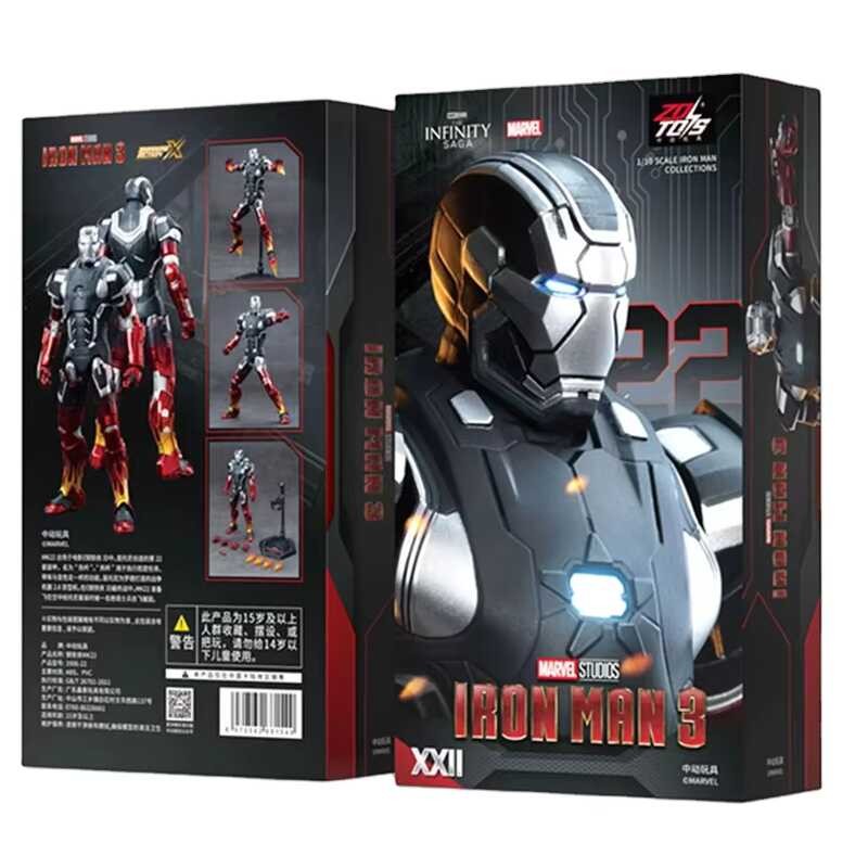 Zd Toys Original Genuine 10Th Anniversary Edition - Iron Man 22 Not Glow 1/10 Action Figures ...