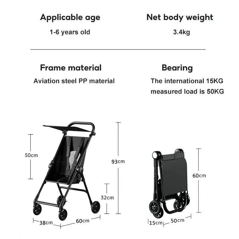 Foldable Baby Stroller Lightweight Travel Stroller For Toddler ...