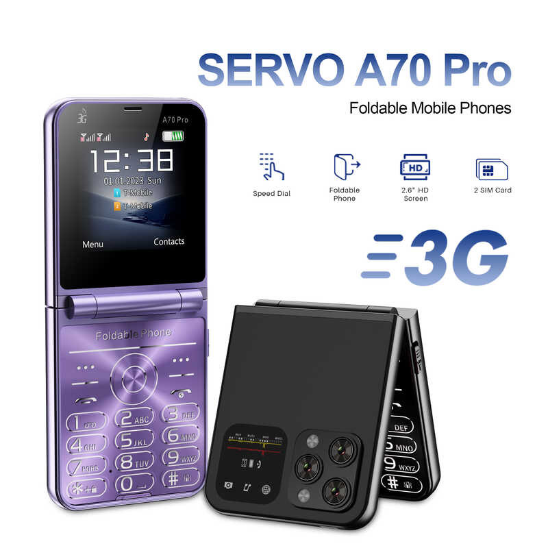 Trendy ong SERVO A70 Pro Flip 3G WCDMA 2 Nano SIM Standby Speed Dial ...