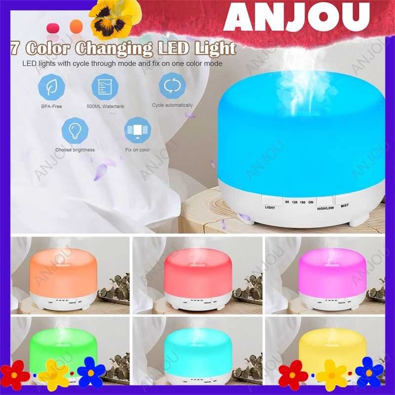 ANJOU Ultrasonic Diffuser With Essential Oil Humidifier And Air ...