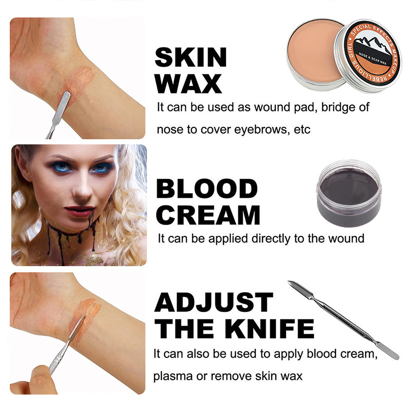 Rebellious Girl 60g Scar Wax Set with Scraper: Create realistic Special ...