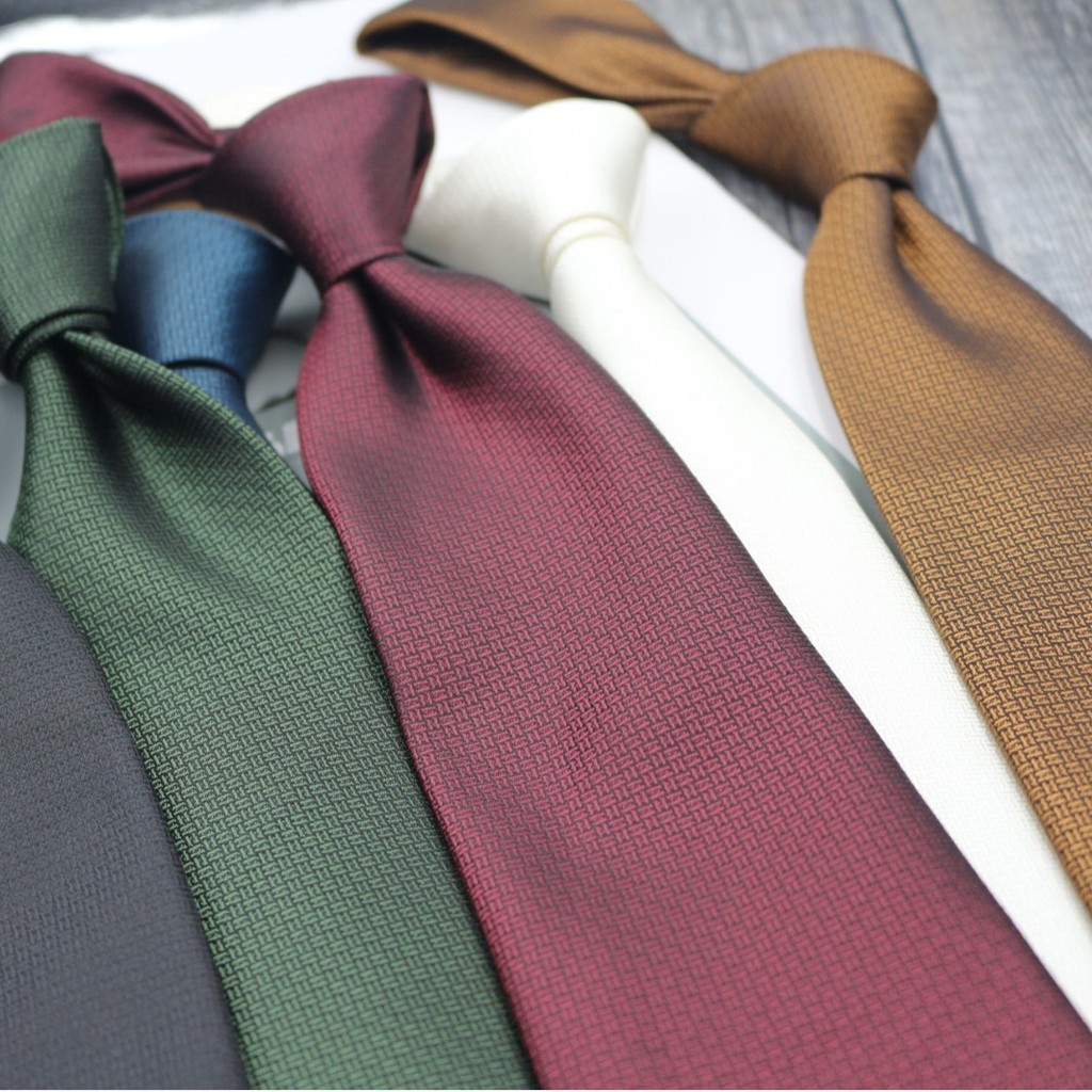 8cm Width Solid Color Striped Plaid Neck Ties for Men Trendy Gentlemen ...
