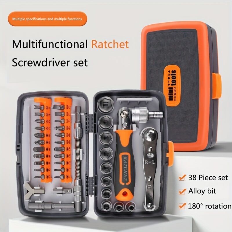 [Local Stock+COD] 38-in-1 Ratcheting Screwdriver Set, Socket Magnetic Screwdriver Bit Set With ...
