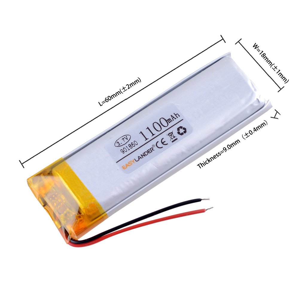 3.7V 1100Mah 901860 Rechargeable Lithium Li-Ion Polymer Battery 091860 ...
