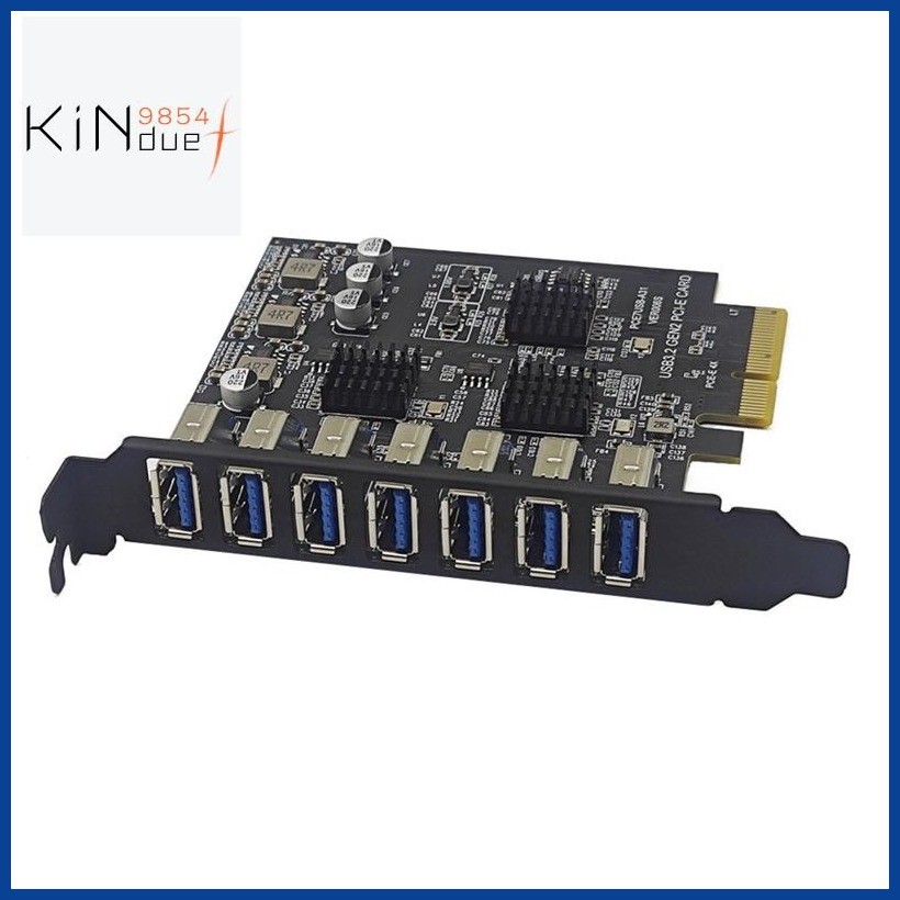 USB3.2 GEN2 10Gbps PCIe Expansion Card TYPE-A PCI-E 4X to 7 Ports USB 3 ...