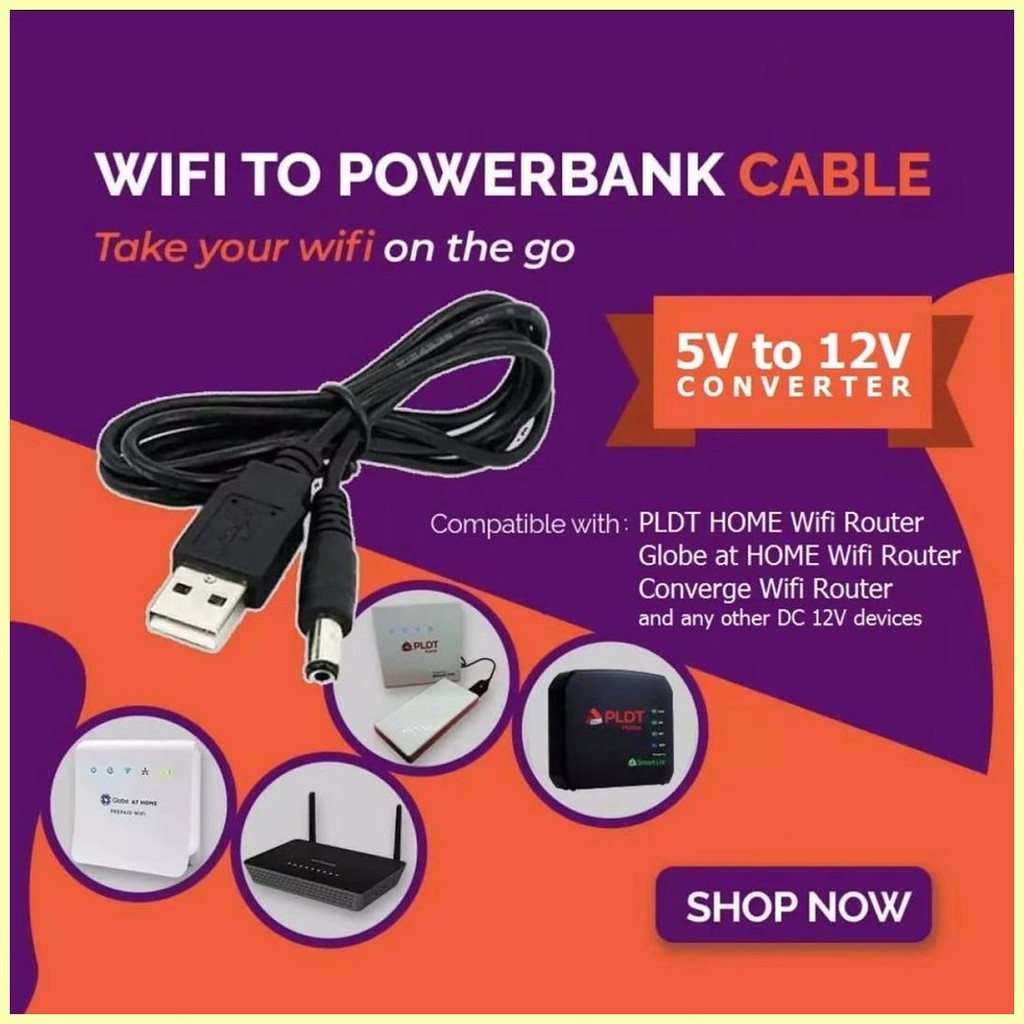 ♞imax WiFi to Powerbank Cable for Pldt Home WiFi ( 5v to 12v step-up ...