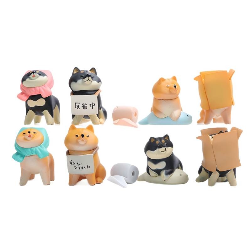 Collectible Inu Shiba Hachiko Miniature Dog Toys Set Of Six Pvc Cute ...