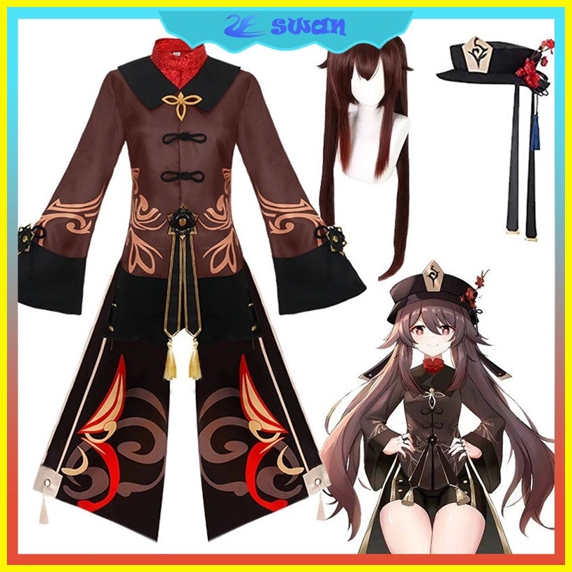 ☎ Genshin Impact Hutao Cosplay Costume Hutao wig and Hutao Clothes ...