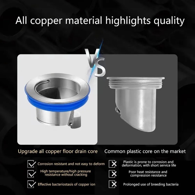 Brass Floor Drain Odor Stopper Anti Odor Traps Toilet Bathroom ...