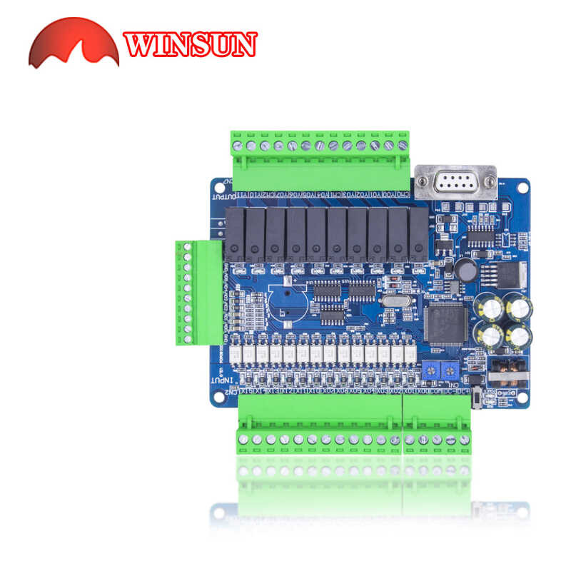 control FX3U-24MR PLC industrial board 14 input 10 output Analog 6AD 2DA 485 RTU communiion RTC ...