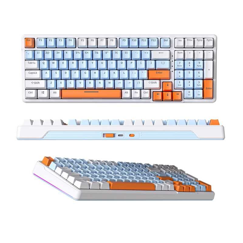 ZF Zt104 104 Keys White Backlit Full Size Gaming Nical Keyboard With ...