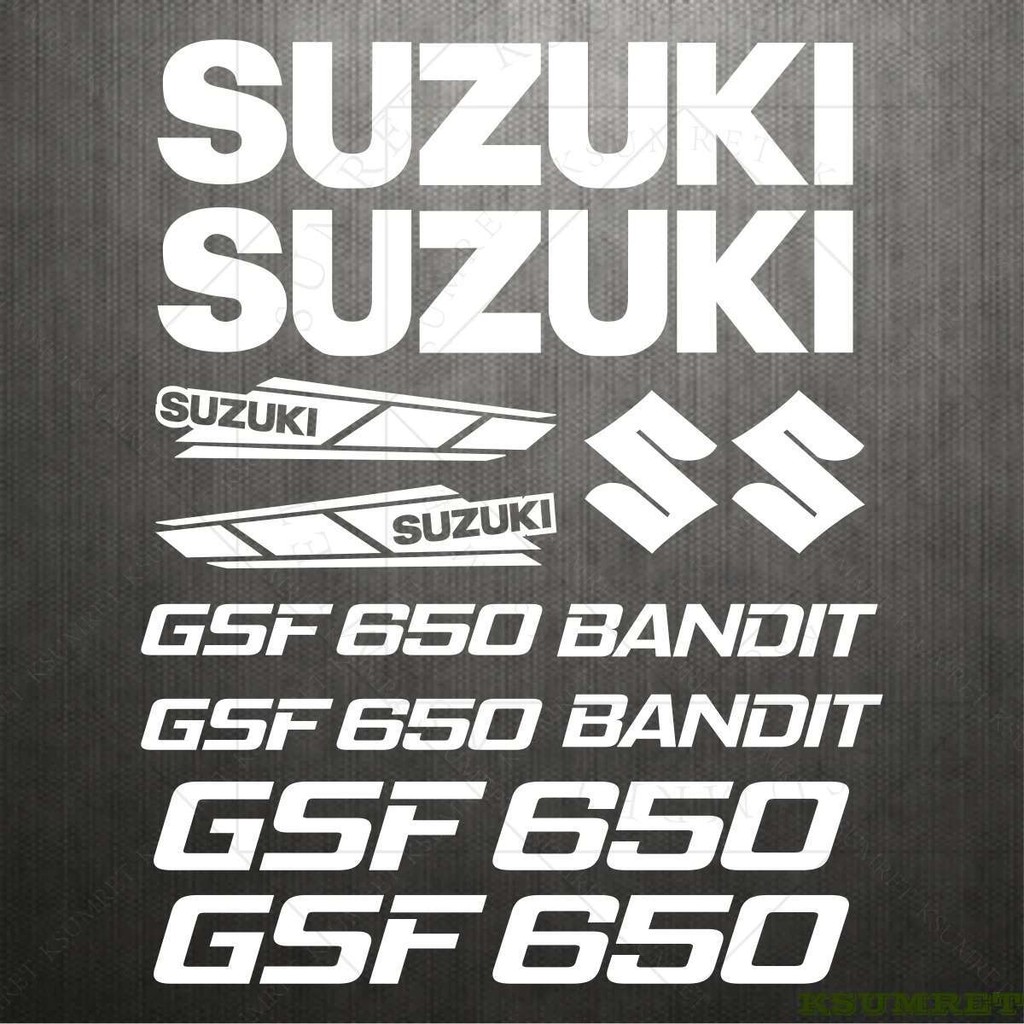 Vinyl Suzuki GSF 650 Sticker Motorcycle Decal Set Helmet Emblem Kit ...