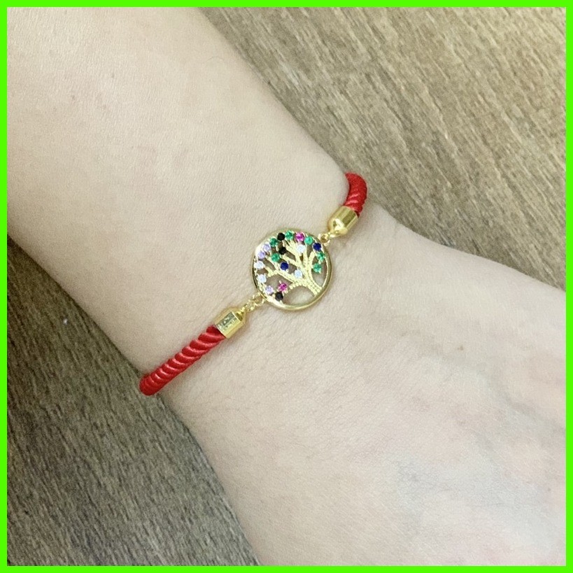 Jewelry Fengshui Lucky Charm Money Tree Lucky Bracelet Red Adjustable