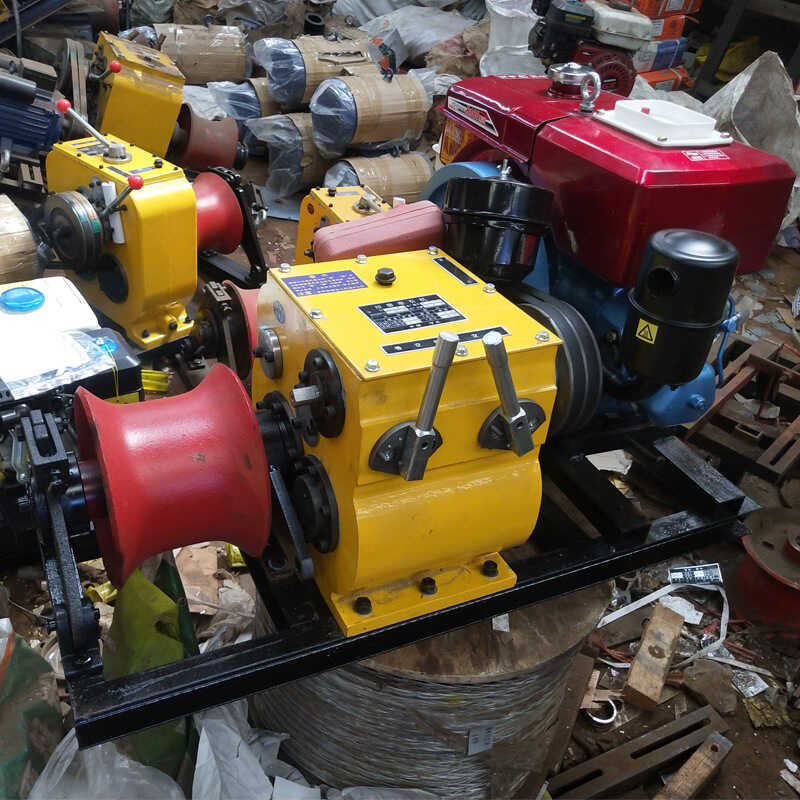 3 at 5 tona motorized diesel cable winch, electric grinder, traction ...