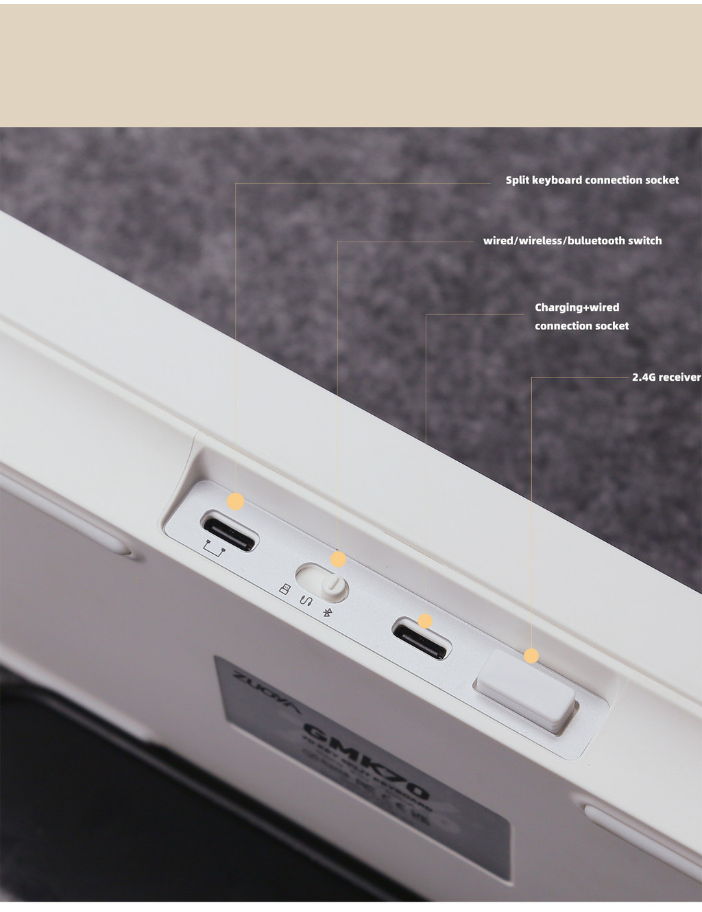 ZUOYA GMK70 Magnetic Split Type Mechanical Keyboard Kit 3mode BT/2.4G ...