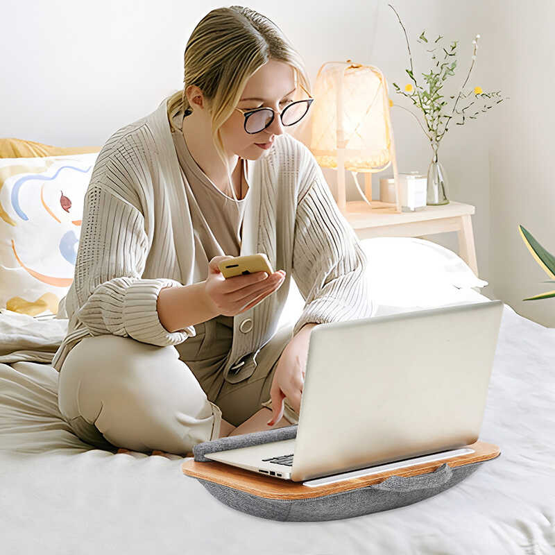 A45 Mini Laptop Bed Work Table Portable Car Working Knee Desk Office ...