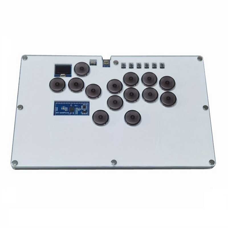 LED Arcade Fighting Hot-Swap Leverless Controller Xinput/Dinput Mini ...