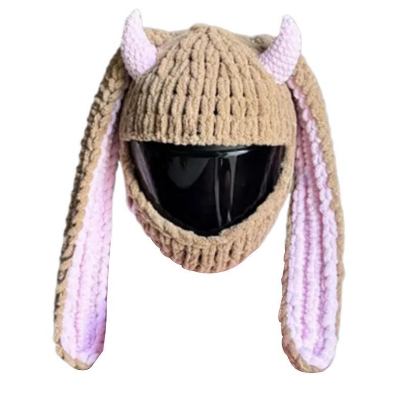 Cartoon Personality Motorcycle Helmet Covers Knitted Handmade Crochet ...