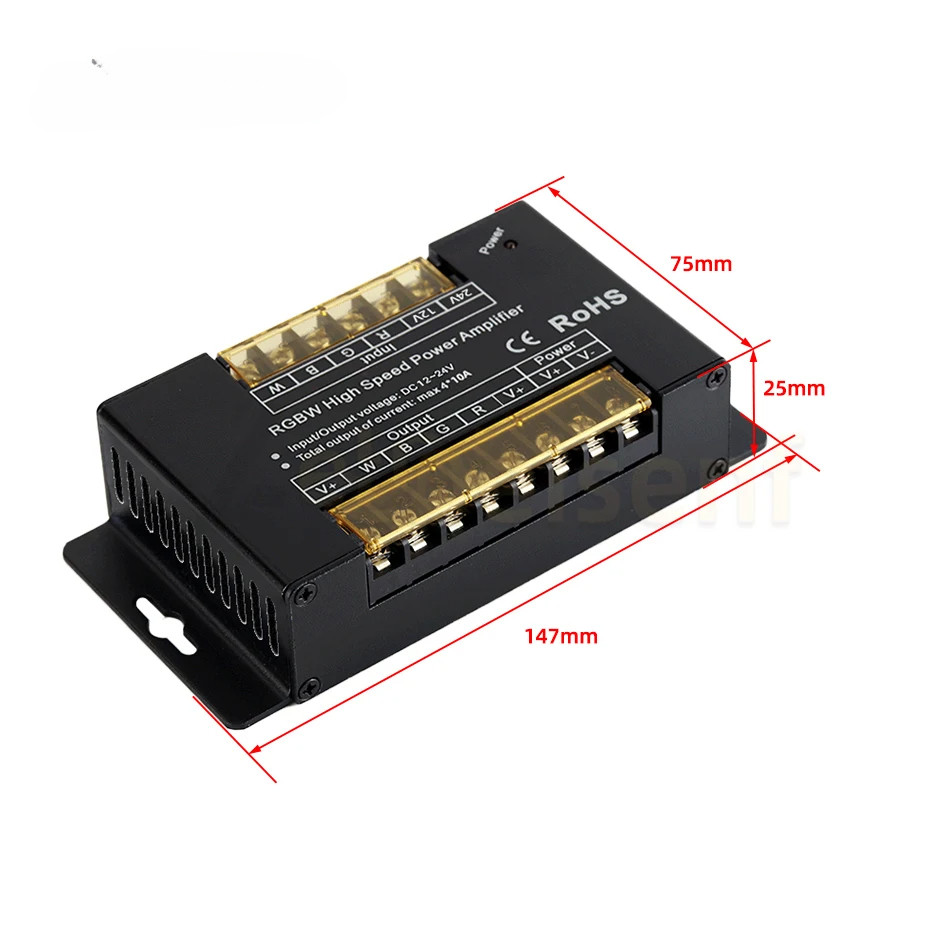 New RGBW High Speed Power Amplifier DC12V 24V 40A 4 Channel Constant ...