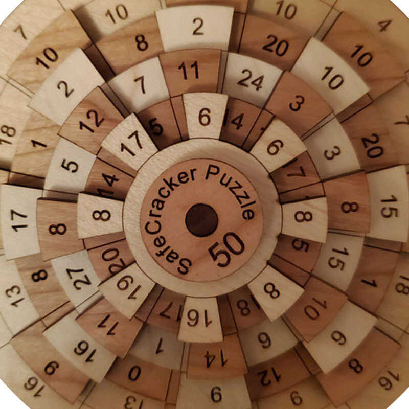 SK Mind Boggg Safecracker 50 Classic Math Numbers Wood Puzzle Game For ...