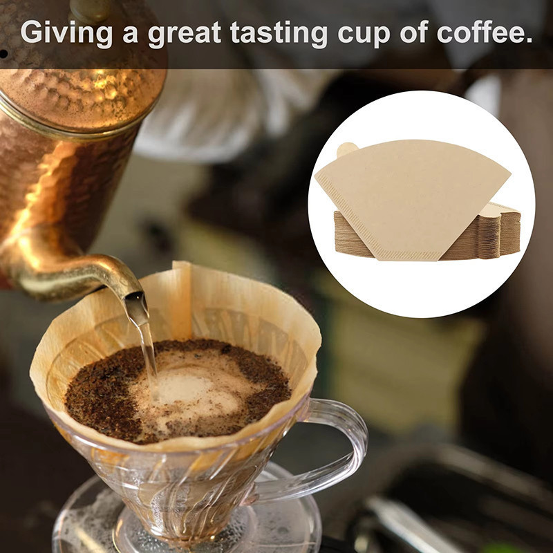 50Pcs Cone Shaped Hand Brewed Coffee Filter Papers/Disposable V-shaped ...