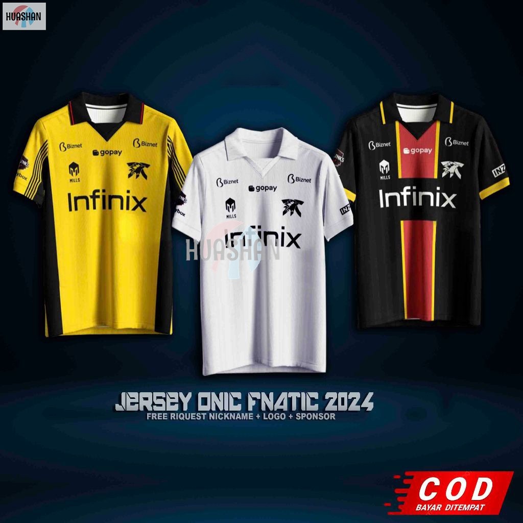 Latest Premium 2025 Onic Fnatic Jersey T-Shirt, Free to Put Name and ...