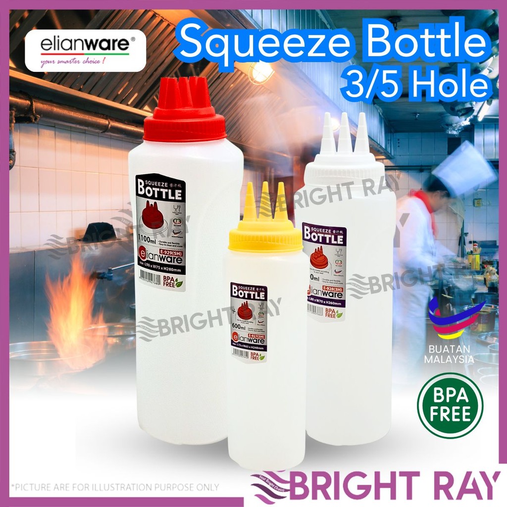 ELIANWARE Squeeze Bottle Acuan Roti Jala BPA Free Sos Cili Mayonis ...