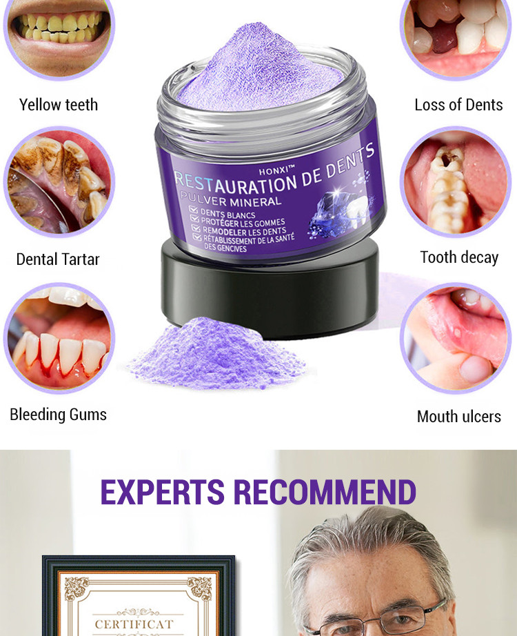 Purple Mineral Tooth Powder for Tooth Restoration Tooth Whitening ...