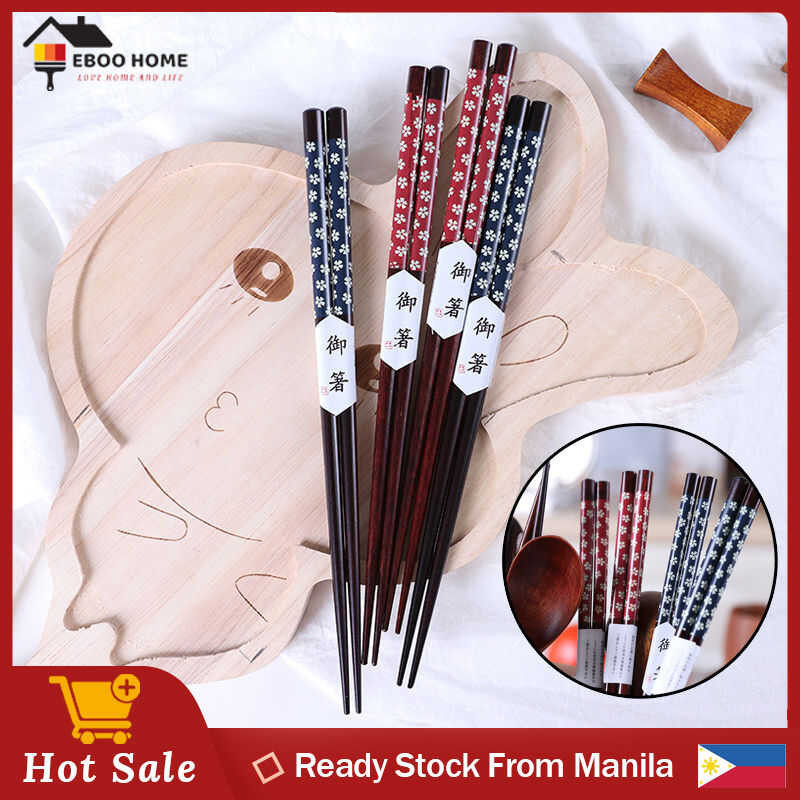 【3 Pair】 Eboo Home Handmade Japanese Natural Chesut Wood Chopsticks Set ...