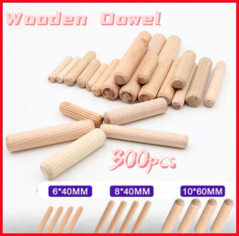 300Pcs Dowel/6*4Mm8*4Mm10*6Mmwooden Dowel Stick/Woodworking Solid Wood ...