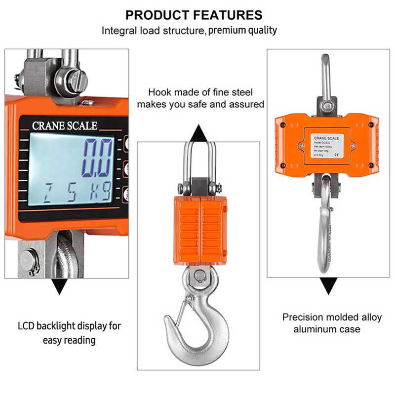 Hanging Digital 1000kg/ 2204lbs Heavy Duty Crane LCD Backlight ...
