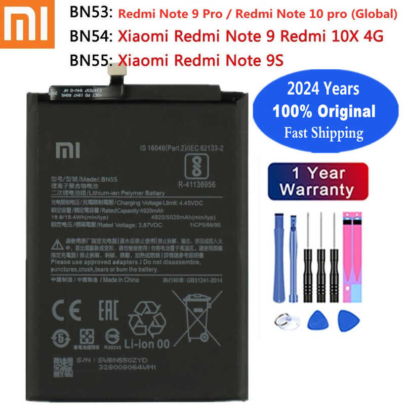 2024 Years 100% Original Bn53 Bn54 Bn55 Battery For Xiaomi Redmi 10X 4G ...