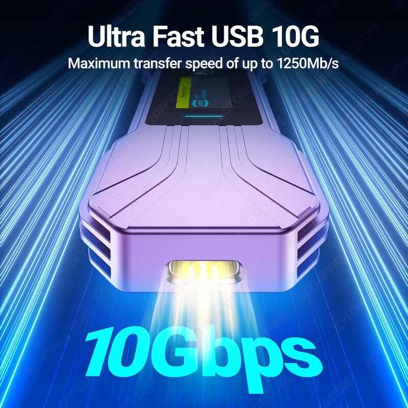 Visual JEYI Smart M.2 NVMe SSD Enclosure with Toucreen, USB3.2 10G ...