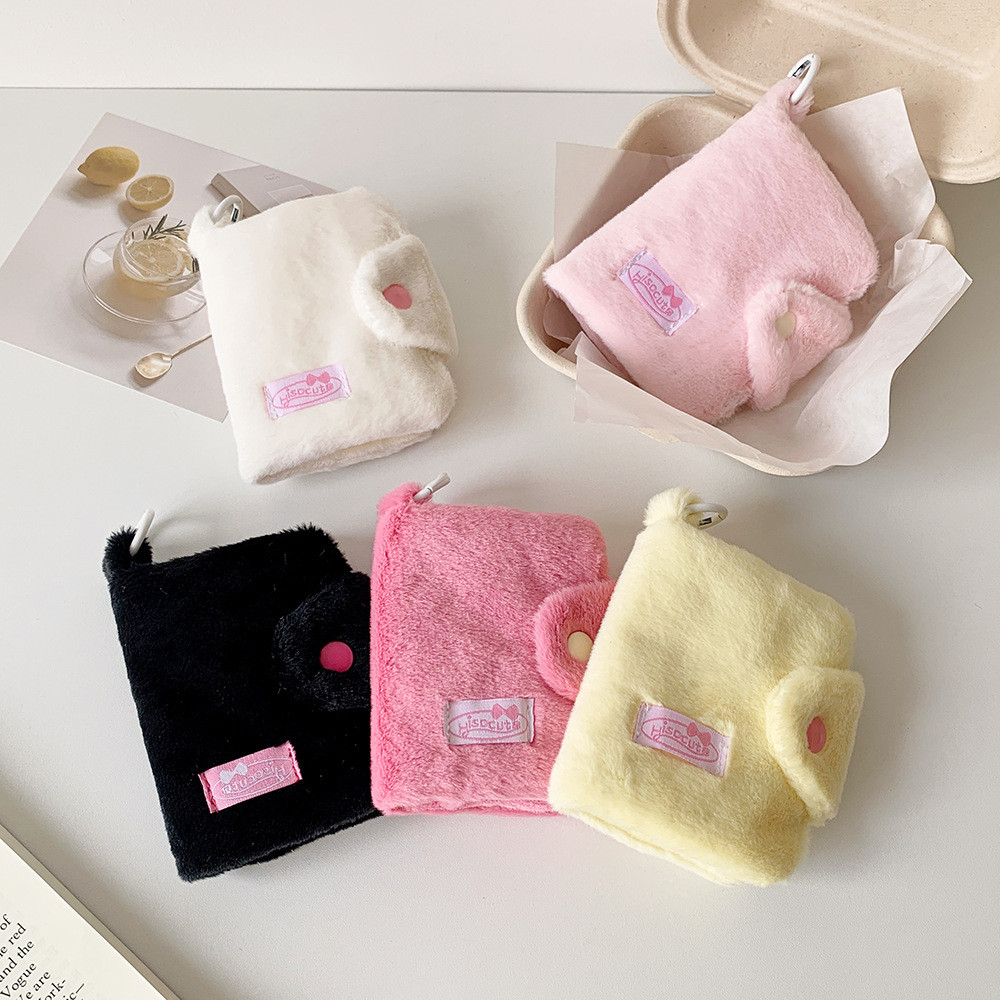 New Plush Candy Color Bi-Fold Wallet Small Coin Purse Solid Color All ...