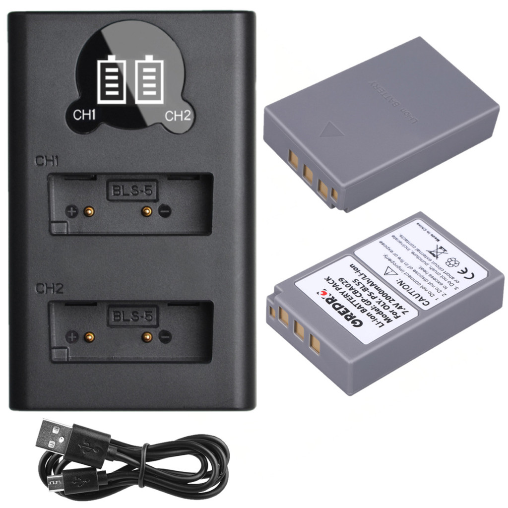 89F 2000Mah 3 Ps-Bls5 Bls-5 Bls50 Bls5 Battery And Charger For Olympus ...